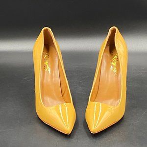 Shoes | S Fowt Caramel Triangular High Heels Pointed Toe Pumps ...